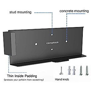 Monzlteck New Wall Mount for PS-4 Slim, Near or Behind TV, Space Saving,Customized to Perfectly Fit PlayStation4 Slim,Easy to Install
