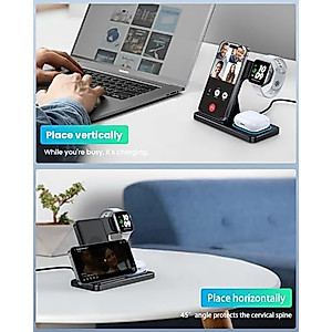 DUMTERR 3 in 1 Wireless Charger for iPhone 15/14/13/12,Wireless Charging Station for Apple Devices, Charging Stand for Apple Watch Series, for AirPods