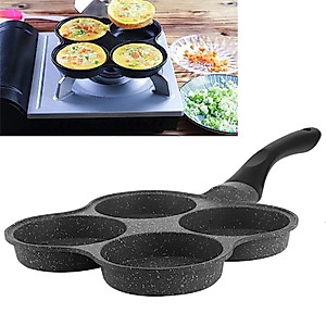 Nonstick Pancake Pans, Aluminum 4 Cups Pancake Omelet Eggs Pan Frying Pot Maker Kitchen Utensil for Egg Burger, Breakfast Pancake Pan, Omelet Breakfast