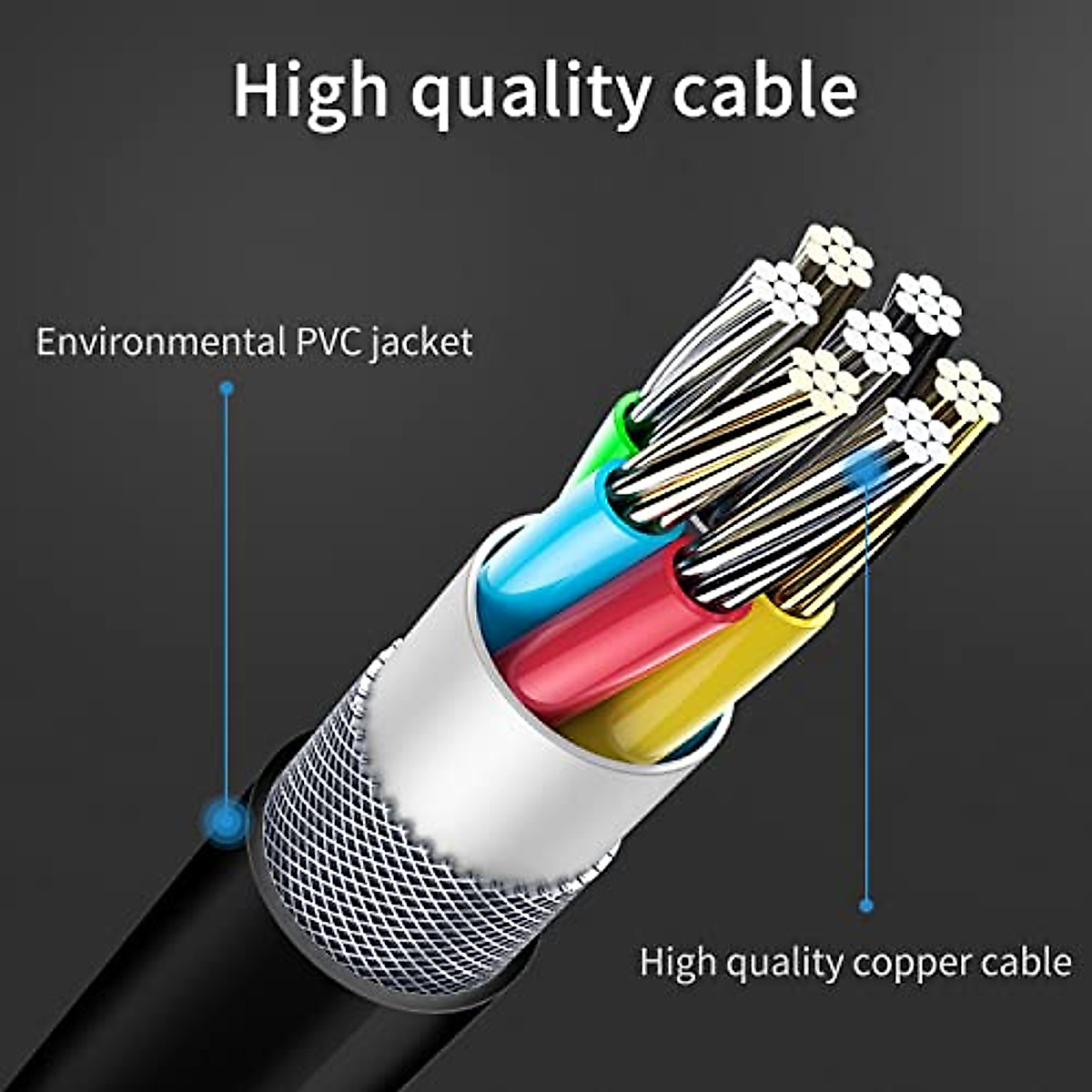 Poyiccot RCA Splitter Male to Male Cable, RCA Y Splitter 1 RCA Male to 2 RCA Male Stereo Audio Subwoofer Cable, 2RCA to 1RCA Bi-Directional RCA Y Adapter Cable - 25cm/10inch
