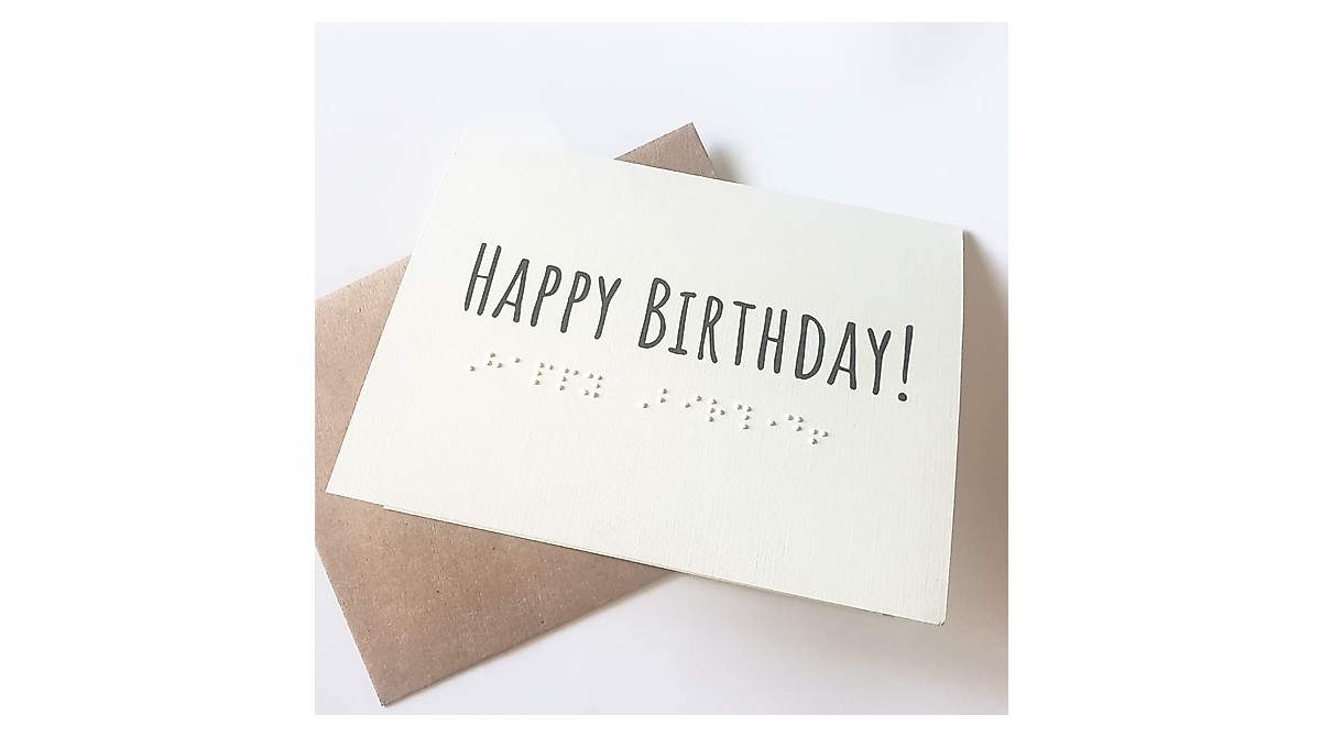 Braille Birthday Card for Blind & Low Vision - A2 Greeting Card