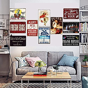 WellDGS Keep Door Closed Don't Let The Cats Out Kids Cat Personalized Signs For Tin Sign Funny Cat Tin Sign Cat Home Sign Vintage12 x 8 Inch Cat Lovers Gift Wall Art Tin Sign