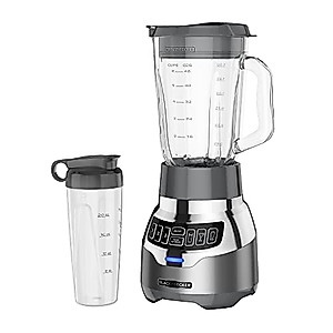 BLACK+DECKER PowerCrush Digital Blender with Quiet Technology, Stainless Steel, BL1300DG-T