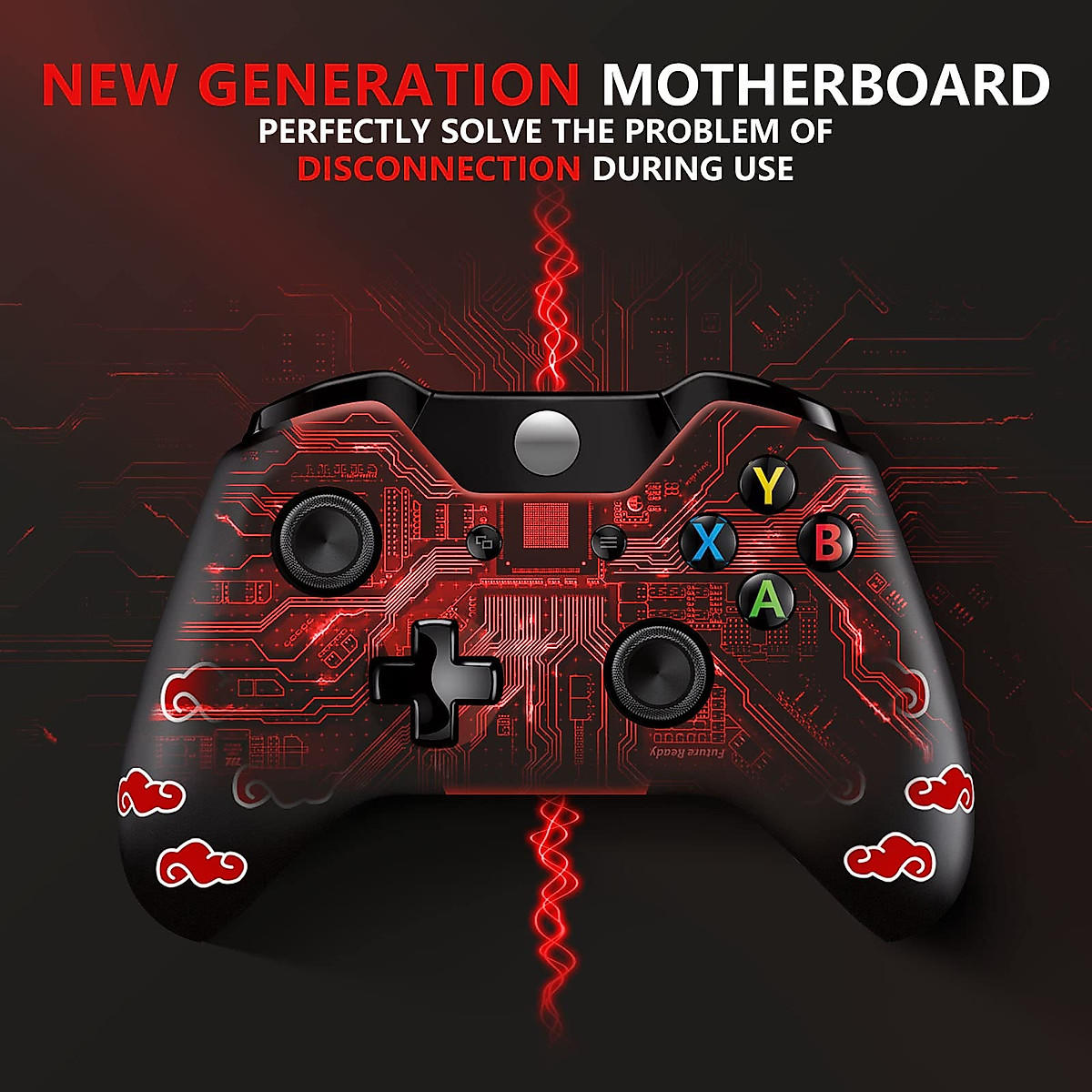 Replacement for Xbox One Controller Wireless with Two Custom Thumb Grips, SAMINRA Custom Design with 3.5mm Audio Jack, Compatible with Xbox Series X/S/Xbox One X/S/Window 10