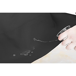 SEW UR LIFE Resist Water 3 Big Pockets Black Waist Server Apron Kitchen Restaurant Bistro Cafe Bar Pub Bakery Unisex Half Aprons for Chef, Baker, Servers, Waitress, Waiter（Thin Straps