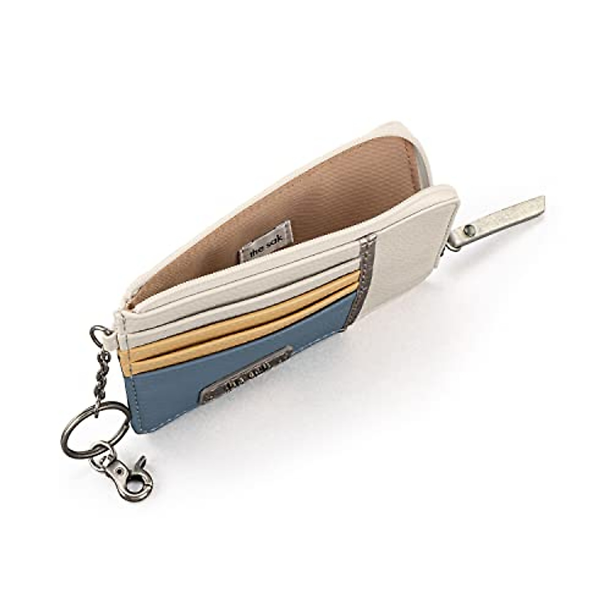 the sak Women's Iris Card Wallet in Leather, Coastal Block, One Size