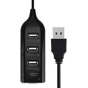 JSANSUI Distributor hub 4 Ports USB 2.0 HUB, Cable Length: 30cm(Black), Excellent Workmanship (Color : Black)