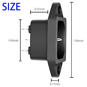 JUNAHAA 4 Pcs AC 250V 10A IEC 320 C14 Panel Mount Plug Adapter Power Connector Socket Black Screw Mount 3 Pins Inlet Power Plug Socket by MXR