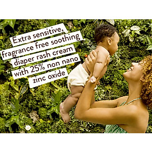 Babo Botanicals Sensitive Baby Fragrance-Free Diaper Cream - with Non-Nano Zinc Oxide, Organic Calendula, Shea & Cocoa Butter - EWG Verified - 3 oz