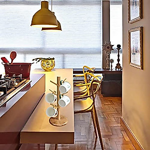 14 Inch Mug Holder Stand, Countertop Mug Tree, with 6 Hooks Removable Mug Stands, Coffee Counter Bar Accessory & Kitchen Organizer