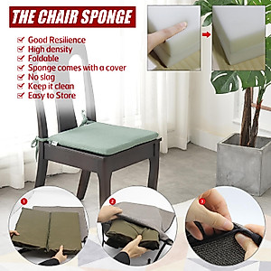 BALCONY&FALCON Non-Slip Rear seat Cover Plus Cushion 16x16 inches, Cushion Cover for Office/Dining/Kitchen, Support, Sturdy and Durable, Excellent Comfort and Softness, Washable (2 Pieces)