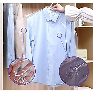 Bezall 10Pcs Plastic Clear Garment Bags, Dry Cleaner Suit Clothes Dustproof Cover Storage Bags (60 x 90cm)