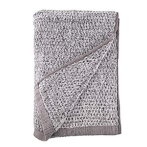 Everplush Diamond Jacquard Bath Towel Set, 2 Pack, Gray