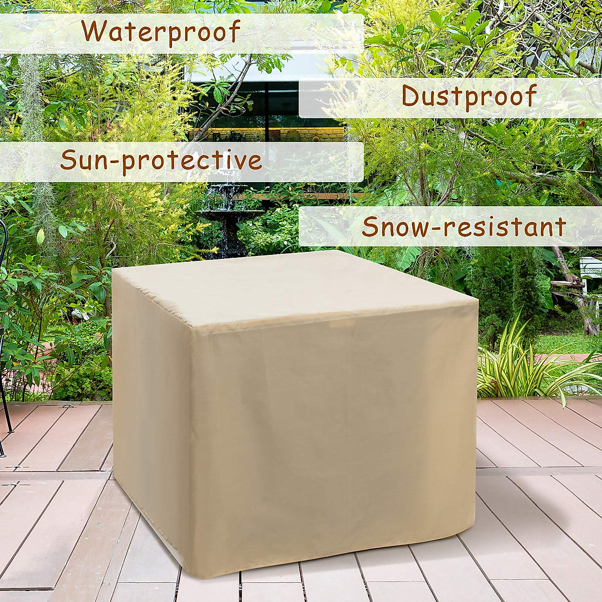 Giantex Gas Fire Pit Table, 30 Inch 50,000 BTU Auto-Ignition Propane Fire Pit Outdoor with Lid, Lava Rocks and Waterproof Cover, 2-in-1 Fire Table with CSA and ETL Certification (Brown)