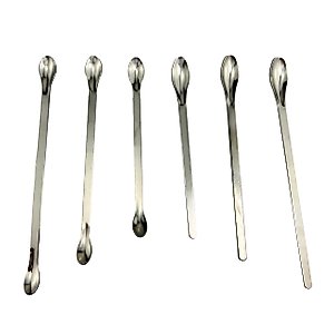 ZHUUO 1 Set Stainless Steel Miniature Laboratory Sampling Spoon, Spatula Combination Reagent Spoon, Lab Utensils (Pack of 6)