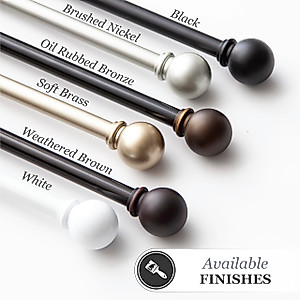 Kenney Chelsea 5/8" Standard Decorative Window Curtain Rod, 48-86", Black