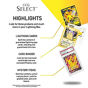 CCG Select Pikachu Lightning Box Collector’s Set Bundle w/ 3 Booster Packs, Ultra Rare & More! Compatible with Pokemon Cards