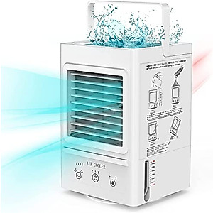 Portable Air Conditioner, 5000mAh Rechargeable Battery Operated 120°Auto Oscillation Personal Mini Air Cooler with 3 Wind Speeds, 3 Cooling Levels, Perfect for Office Desk, Dorm, Bedroom and Outdoors