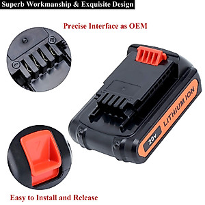 Lasica 2Pack 4.0Ah 20V MAX LBXR20 Compatible with Black and Decker Weed Eater 20V Battery LB2X4020 LBXR2020-OPE LBXR20-OPE2 LBXR20B-2 LB2X3020-OPE LBXR20BT 20 Volt Max Outdoor Cordless Power Tools