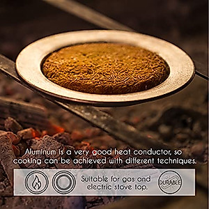 Volarium Kunefe Plate Medium, Cooking and Serving Plates for Kunafa, Kataifi, Knafeh and Shredded Phyllo Dough, Set of 3, Aluminum, Silver (Small-3PCs)