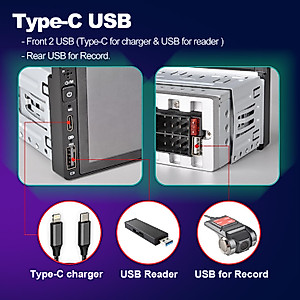 [Wireless] Alondy Single Din Car Stereo,Compatible with Wireless Apple CarPlay Android Auto,Type-C USB,6.9" Touchscreen,Mirror Link,Backup Camera,Bluetooth Voice Control DSP AM/FM Radio