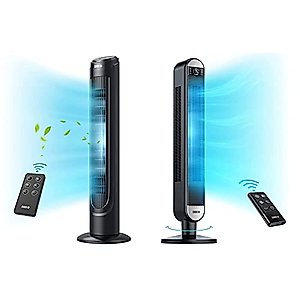 Dreo Cruiser Pro Tower Fan 90° Oscillating Fans & Tower Fan with Remote, 90° Oscillating Bladeless Fan, 42 Inch, Quiet with 6 Speeds, Large LED Display, Touchpad, 12H Timer