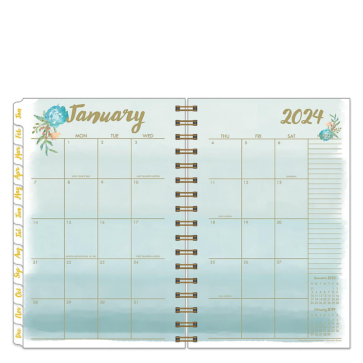 FranklinCovey - Watercolor Weekly Wire-Bound Planner (Classic, Jan 2024 - Dec 2024)