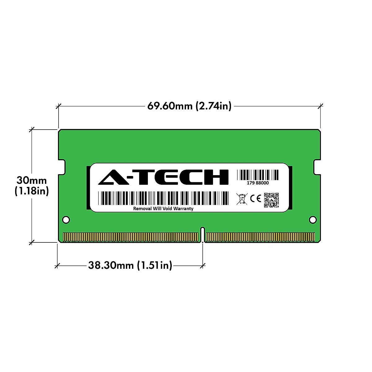 A-Tech 8GB RAM Replacement for Dell SNPHYXPXC/8G, A9206671, HYXPX, 0HYXPX | DDR4 2666MHz PC4-21300 1Rx8 Non-ECC SODIMM Laptop & All-in-One Single Memory Module