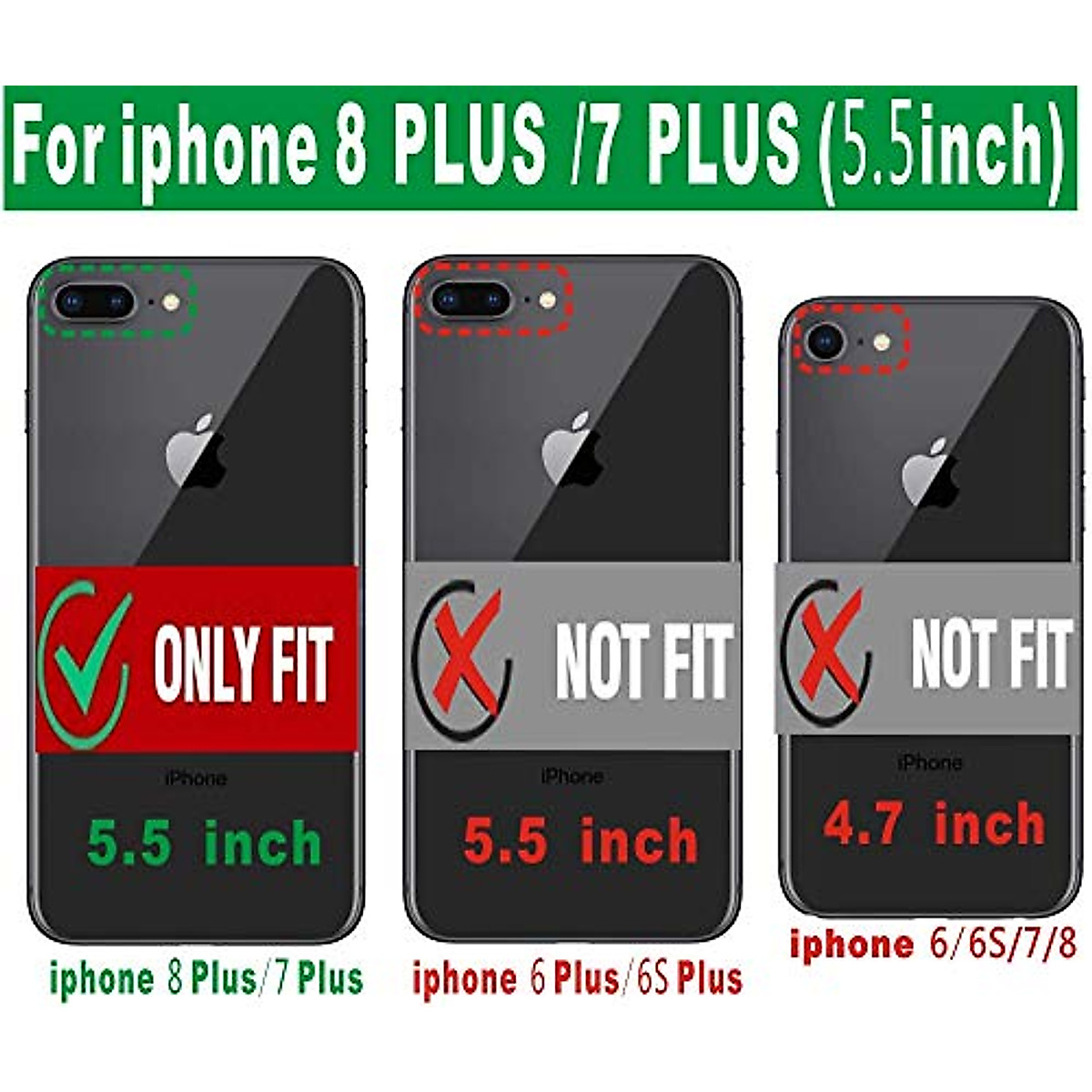 Folmeikat Compatible with iPhone 8 Plus Case, iPhone 7 Plus/iPhone 6 Plus/6s Plus Case Screen Protector Slim Shock Absorption Reinforced Corner Soft TPU Silicone Clear Case 5.5" (Clear)