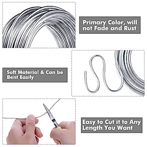 Aluminum Wire, Anezus 9 Gauge 12 Gauge 18 Gauge Bendable Metal Wire Armature Aluminum Craft Wire for Wreath Making Beading Floral (Silver, 3 mm Thickness)