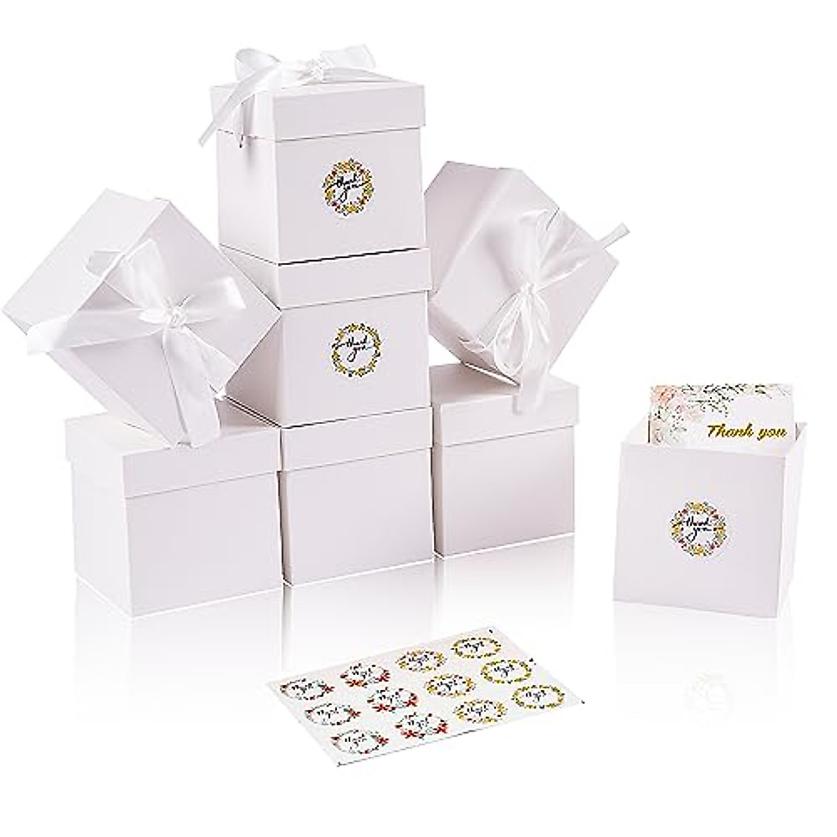 Elephant-package 12Pack Small Gift Boxes with Lids, White Gift Boxes with Ribbon for Birthday, Present Packing, Party Favor, Candle Boxes, Treat Boxes, Wedding.