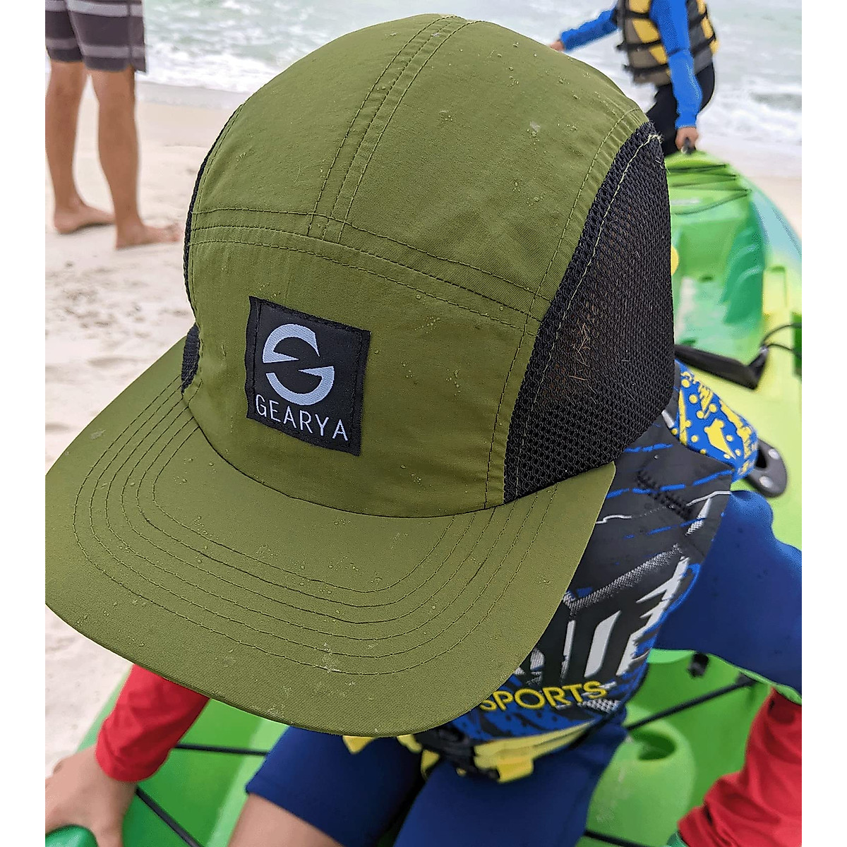 Gearya Camp Hat 5 Panel Lightweight, Shallow Fit with Buckle Closure for Men, Women, Teen Adventurists - Olive Green