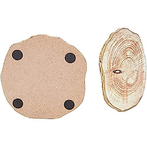 Juvale 6 Pack Round Textured Print Wooden Coasters for Drinks and Tabletops, Rustic Home Decor (3.9 in)