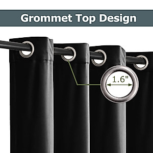 Frelement Grommet Top Curtains Extra Long Soft Velvet Curtains for Tall Windows Thermal Insulated Curtains for Bedroom Backdrop Curtains, 42" W x 78" L, 1 Panel, Black