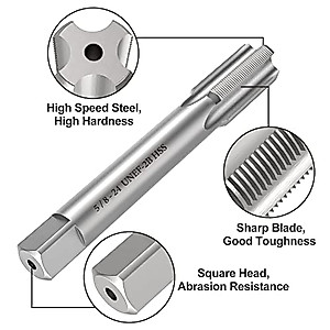 S-Union New 5/8"-24 UNEF Tap and Die Set, UNEF Machine Thread Right Hand Tap and UNEF Round Thread Die