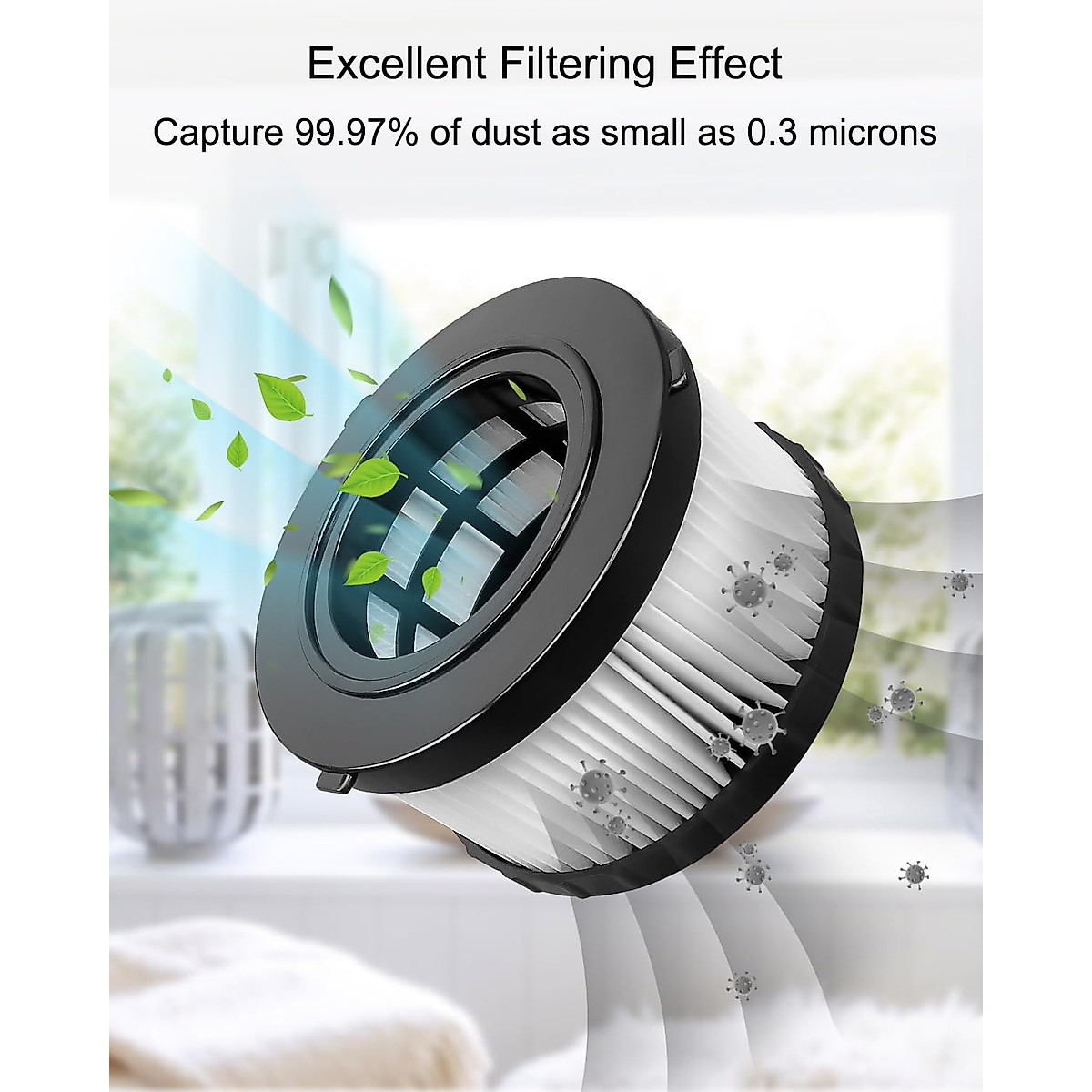 TIKSCIENCE DC5151H HEPA Filter Replacement Fit for DEWALT DC515 DCV517 DCV517B Wet Dry Vacuum One-Half-Gallon, with Cleaning Brushes