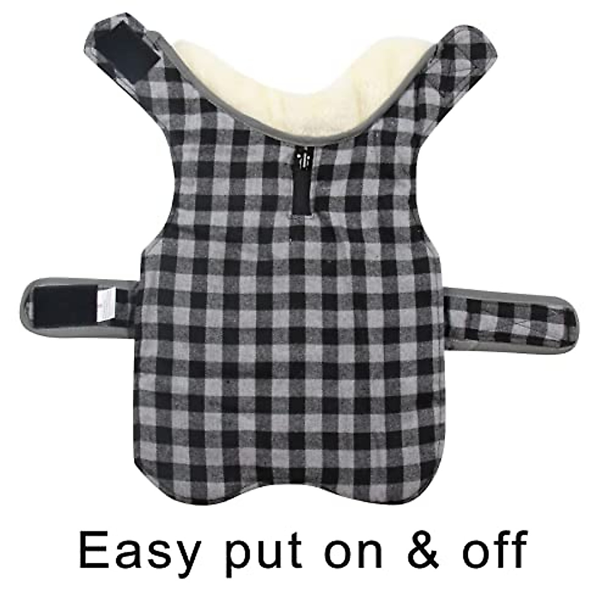 JoyDaog Reflective Belt Dog Coats for Small Dogs,Reversible Warm Puppy Jacket for Cold Winter,Black S