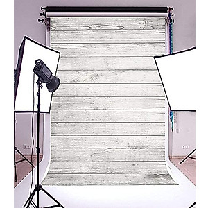 LFEEY 5x7ft White Wood Backdrops for Photography White Wood Floor Wooden Fence Panels Birthday Cake Smash Backdrop Boy Girl Newborn Baby Shower Portrait Photography Backgrounds Photo Studio Props
