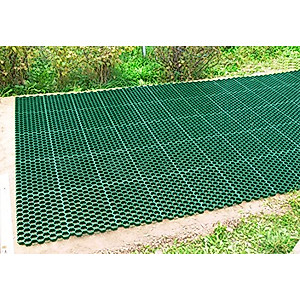 Techno Earth ( 1.9" Depth Permeable Grass Pavers for Your Grass Parking Lots, Access Roads, driveways, fire Lanes, RV and Boat Storage Pads - (Pack of 4-11 Sf) (Green)