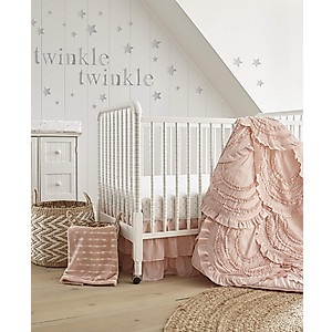 Levtex Baby Skylar Grey Trellis Fitted Sheet, White, Crib Fitted Sheet