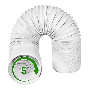 YoleShy 5 Inches Diameter Portable Air Conditioner Exhaust Hose Portable AC Hose with Clockwise Thread 80 Inch Length Compatible with Delonghi and More