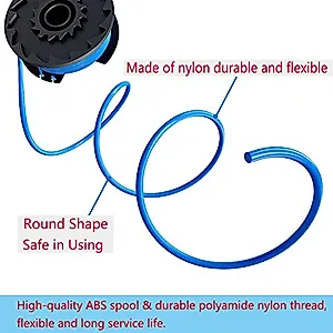 LIYYOO 29092 Replacement Trimmer Spool Line Compatible with Weed Eater String 24V and 40V Trimmer, Cordless Edger Spool Refills Parts(8 Spools, 2 Cap)