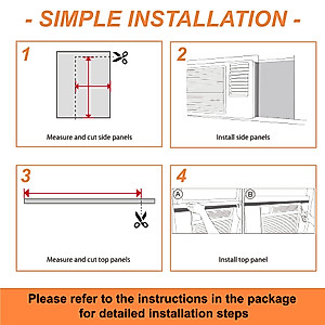 GCGOODS Window Air Conditioner Insulated Foam Panels, Winter Surround Insulation Side Panel with Top Seal Strip for Window AC Unit Indoor, White