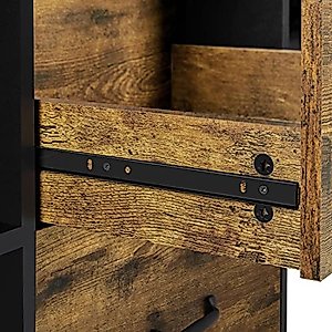 Yaheetech Mobile File Cabinet with 2 Drawers and Open Compartment, Under Desk Vertical File Cabinet with Lockable Wheels for A4, Letter Size Hanging File Folders Printer Stand for Home Office