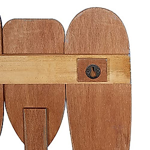 Deco 79 Wood 5 Hangers Wall Hook, 23" x 4" x 26", Blue