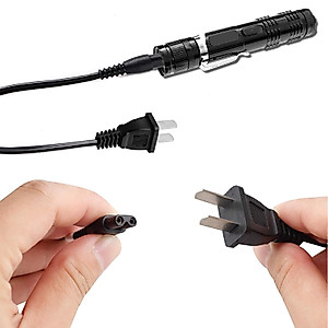 Stun Gun Charger Cord Compatible with VTS-T03, VTS-195; Police 305, Police 928-58, Avenger, Guard Dog Security, Jolt, Stun Master and Most Other Stun Guns (One Long and one Short)