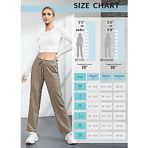 BALEAF Women's Straight Leg Sweatpants Wide Leg Athletic Lounge Pants Pockets Stretch Soft Workout Brown L