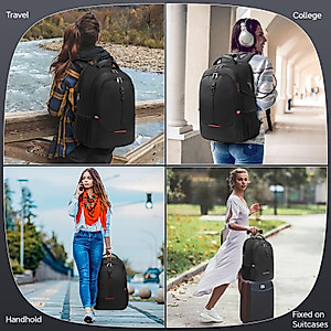 XJ-HOME Travel Laptop Backpack Anti Theft Water Resistant Backpacks School Computer Bookbag with USB Charging Port for Men Women College Students Fits 17.3 Inch Laptop Black