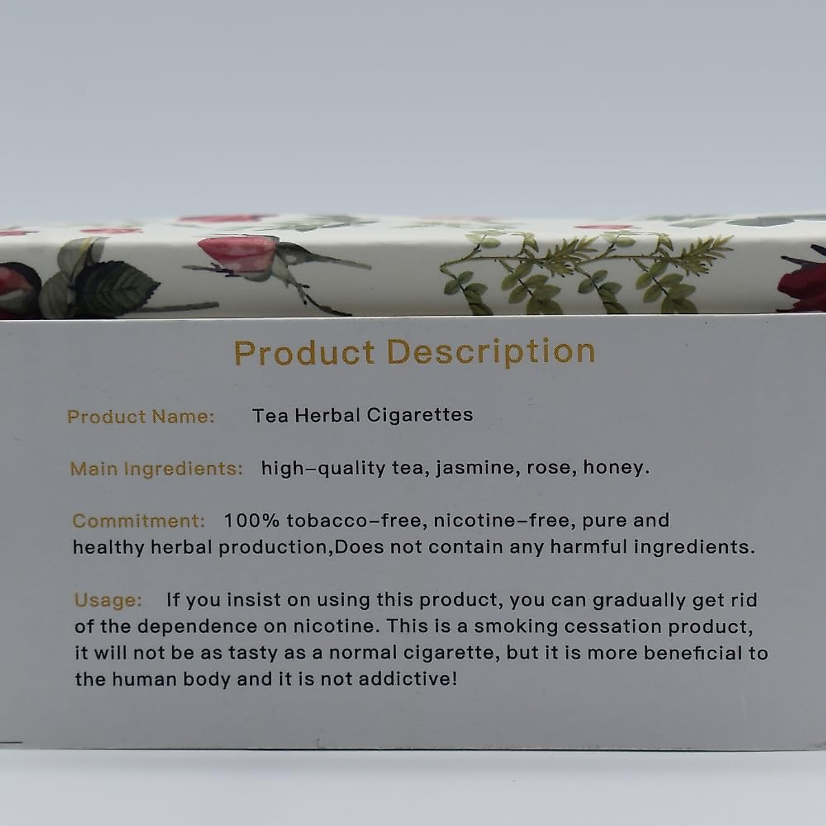 Wild Tea Herbal Cigarettes, Tobacco and Nicotine Free, 4 Packs, 80 Smokes