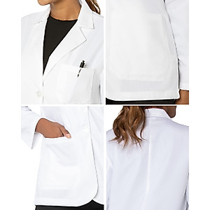 Landau Relaxed Fit 5-Pocket 3-Button Consultation Scrub Jacket for Women 3230 White 40